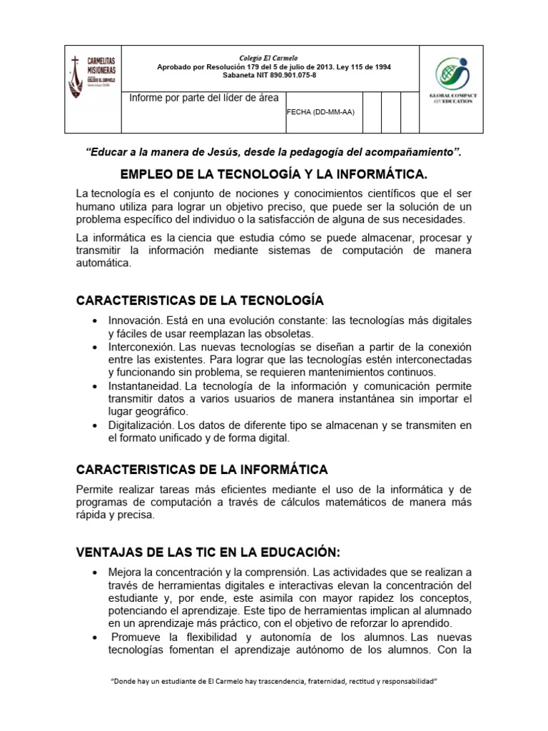 Empleo de La Tecnología y La Informática | PDF | Informática ...