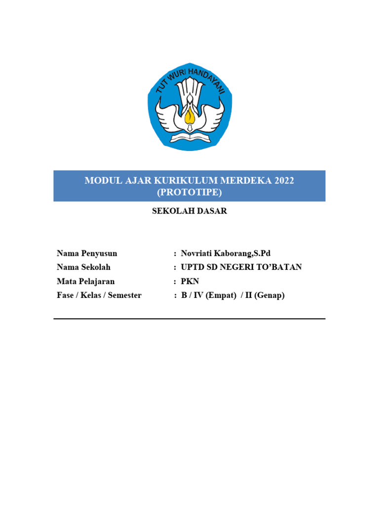 Modul Ajar Kumer 2022, PKN, Novi | PDF | Karier & Perkembangan | Ilmu ...