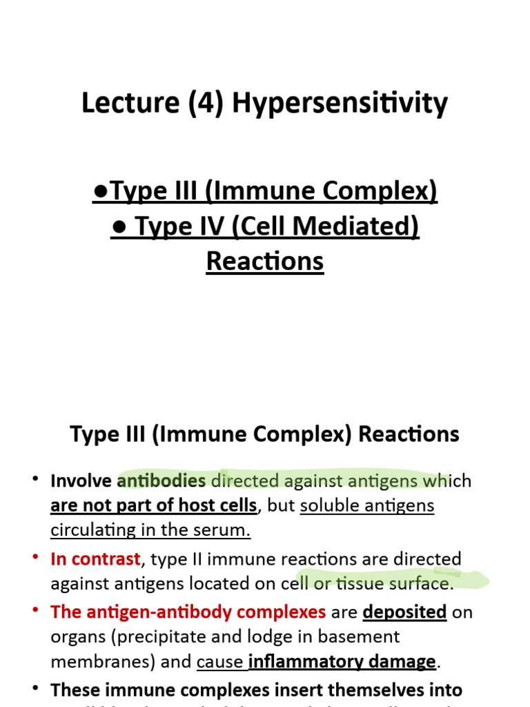2 - Lecture (4) Hypersensitivity | PDF | Immune System | Immunology