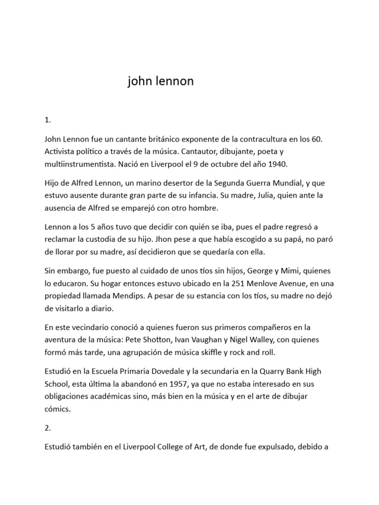 John Lennon | PDF | John Lennon | Los Beatles