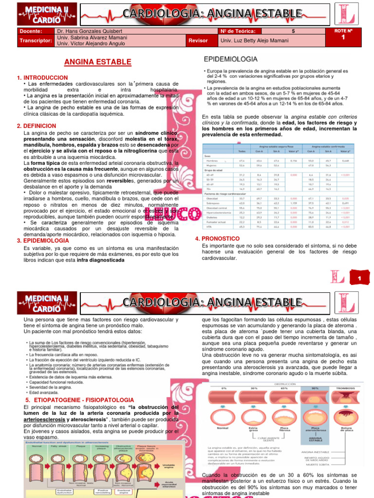 B.a.5. Angina Estable | PDF | Aterosclerosis | Medicina
