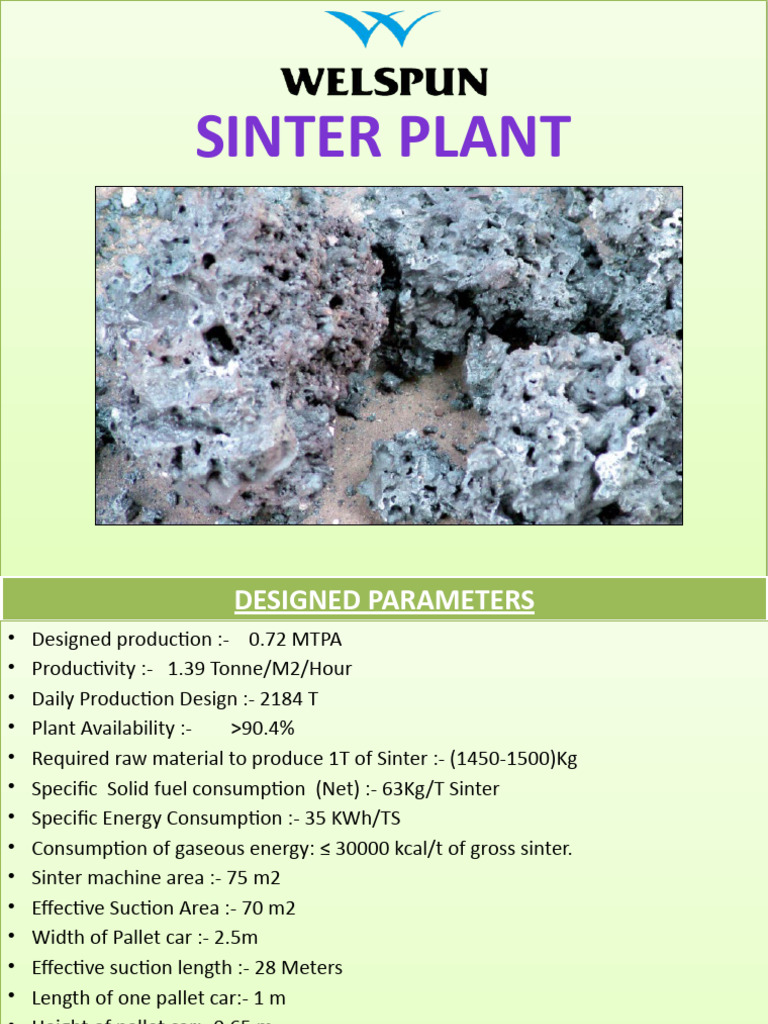 Sinter Plant Design and Process Overview | PDF | Iron Ore | Sintering