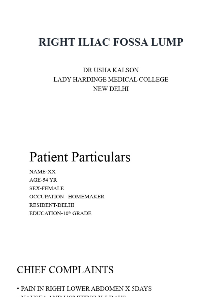 Right Iliac Fossa Lump | PDF | Abdomen | Clinical Medicine