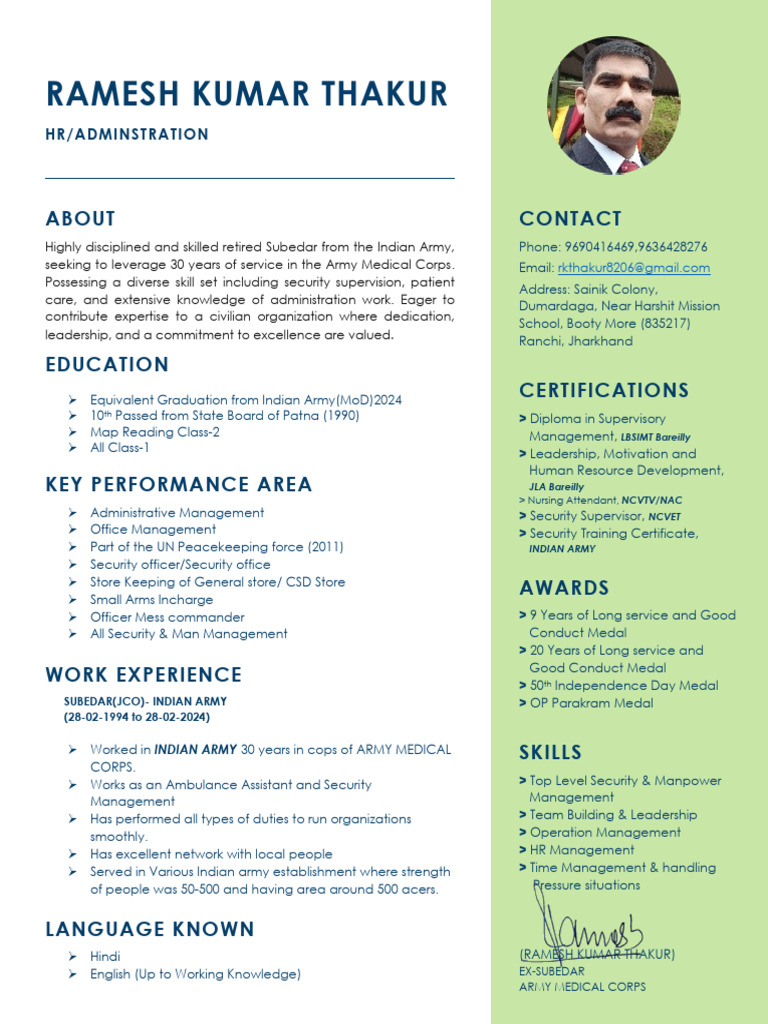 RAMESH KUMAR THAKUR Resume-1 | PDF | Health Care