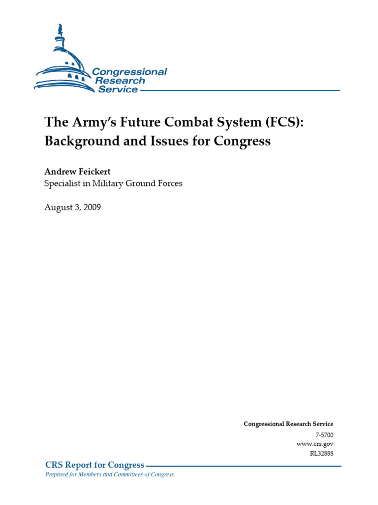 CRS FCS Issues For Congress 2009 | PDF | Military Science | Military ...