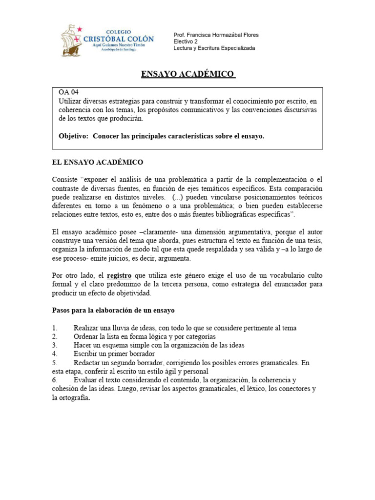 Ensayo Académico | PDF | Ensayos | Comunicación humana