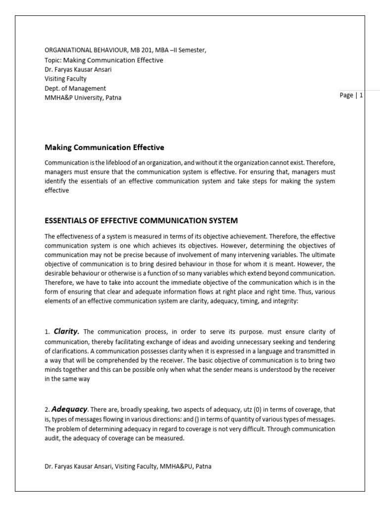 Effective Communication Factors | PDF | Communication | Attitude ...