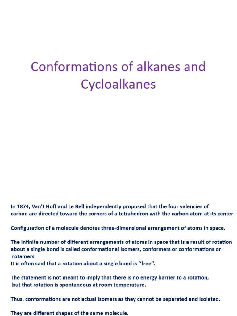 Conformations of Cyclic and Acyclic Molecules-1 | PDF | Conformational ...