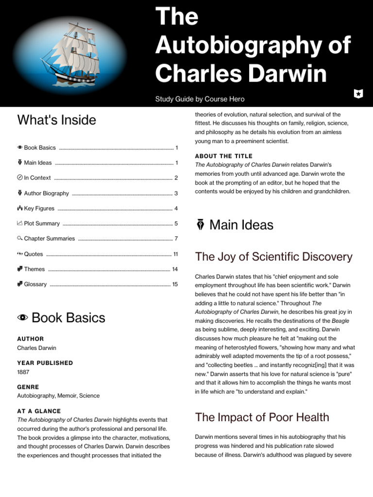The Autobiography of Charles Darwin | PDF | Charles Darwin | Natural ...