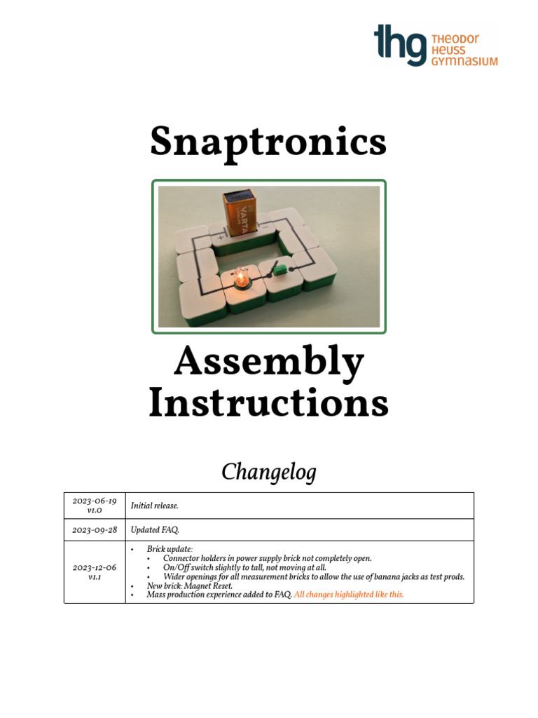 Assembly Instructions v1.1 EN | PDF | Electromagnetism | Electricity
