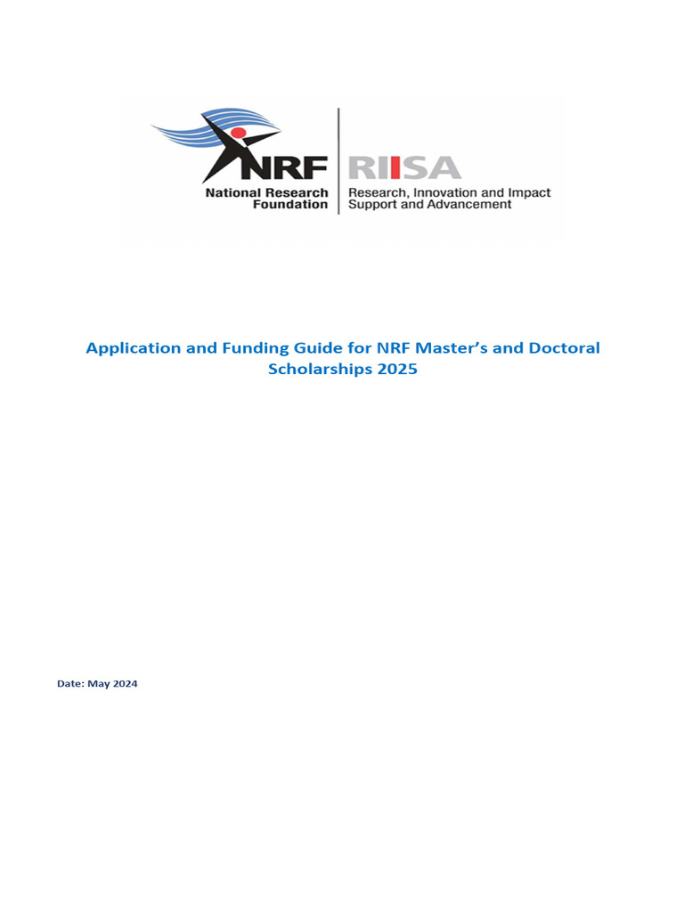 DSI-NRF Master's and Doctoral Application and Funding Guide For 2025 ...