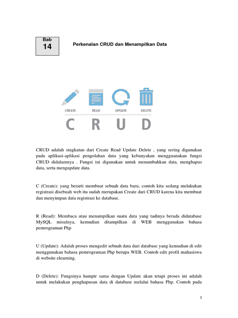 W14 - Crud P1 | PDF | Teknologi & Rekayasa