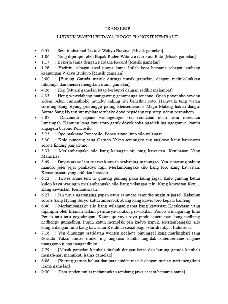 Transkrip Ludruk | PDF