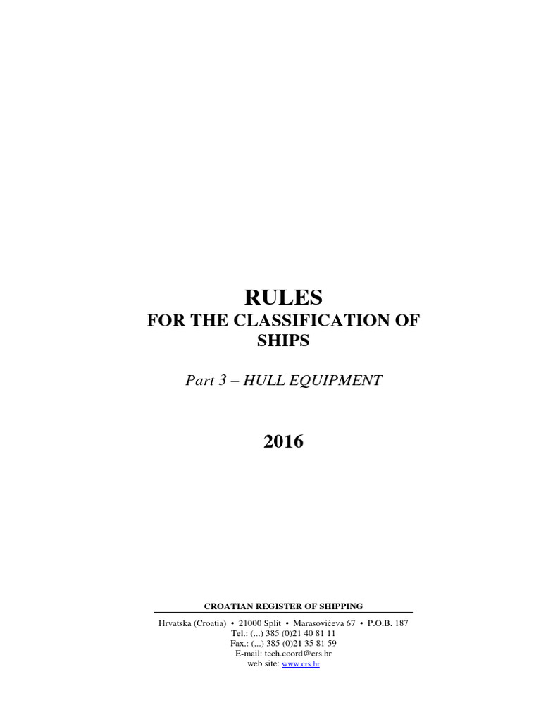 Rules For The Classification of Ships, Pt. 3, 2016 | PDF | Deck (Ship ...