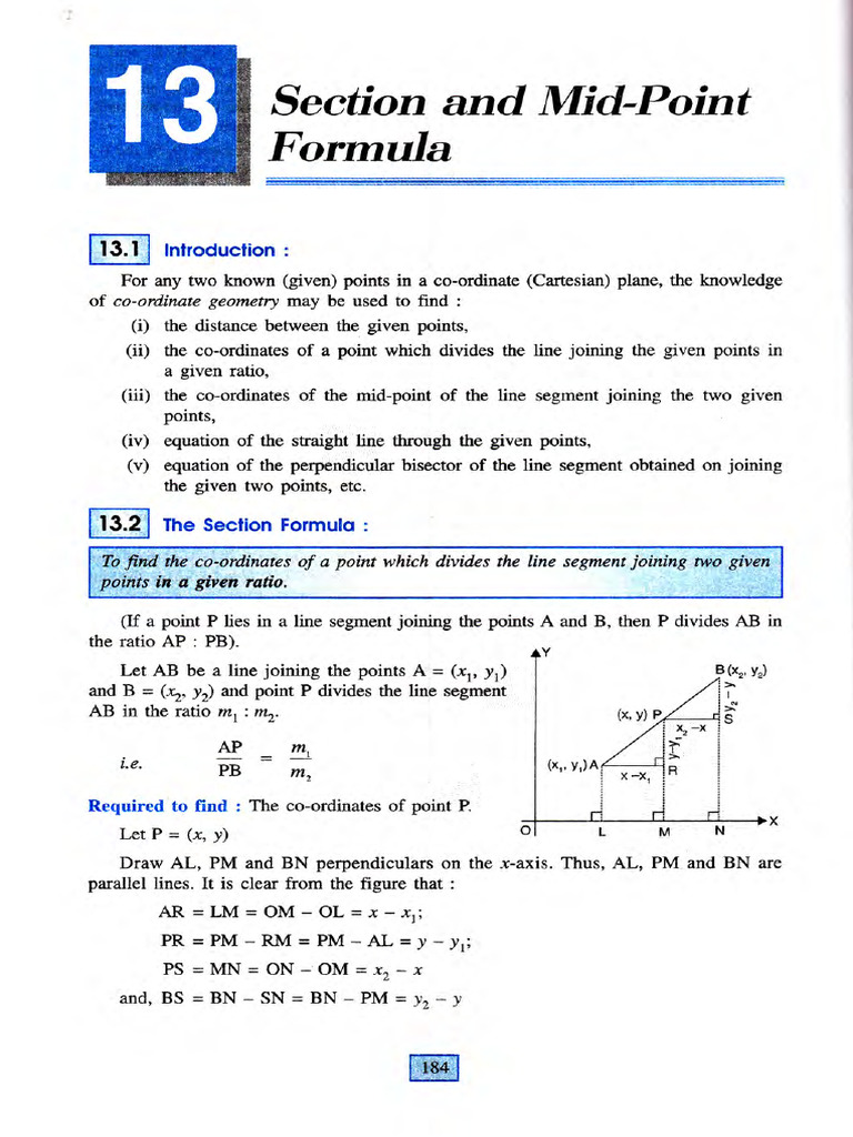 Chapter-13 - Section and Mid-Point Formula | PDF