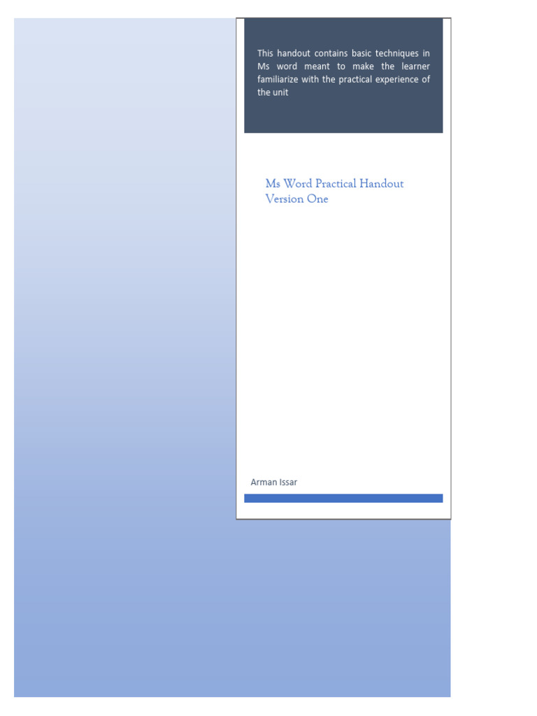 MS WORD-Practicals | Download Free PDF | Performance Appraisal | Psychology