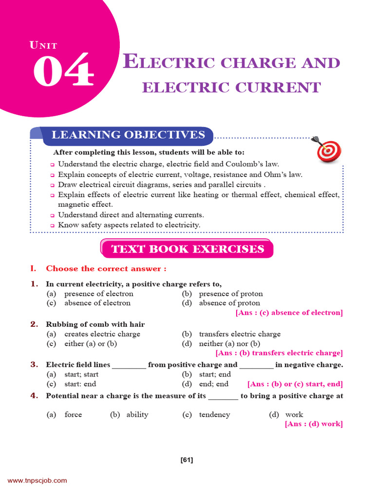 9th Science Guide Unit 4_EM | PDF | Electricity | Electric Current