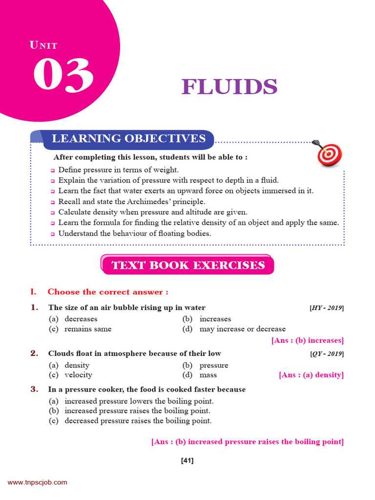 9th Science Guide Unit 3 - EM | PDF | Buoyancy | Pressure