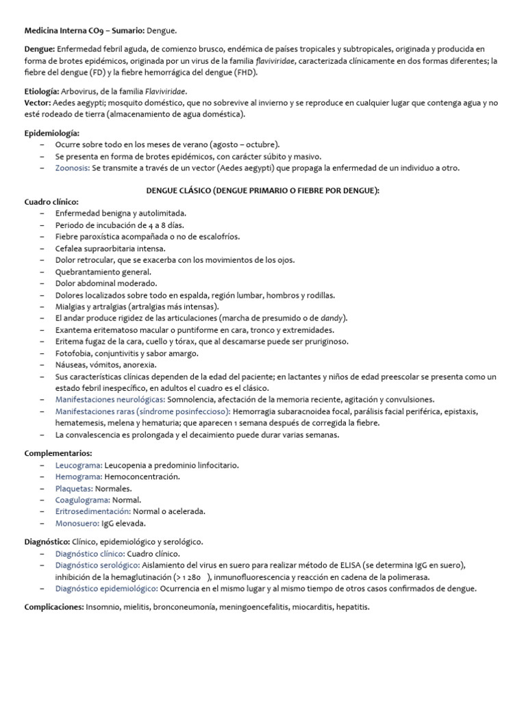 CO9 - Dengue | PDF | Enfermedades y trastornos | Medicina CLINICA