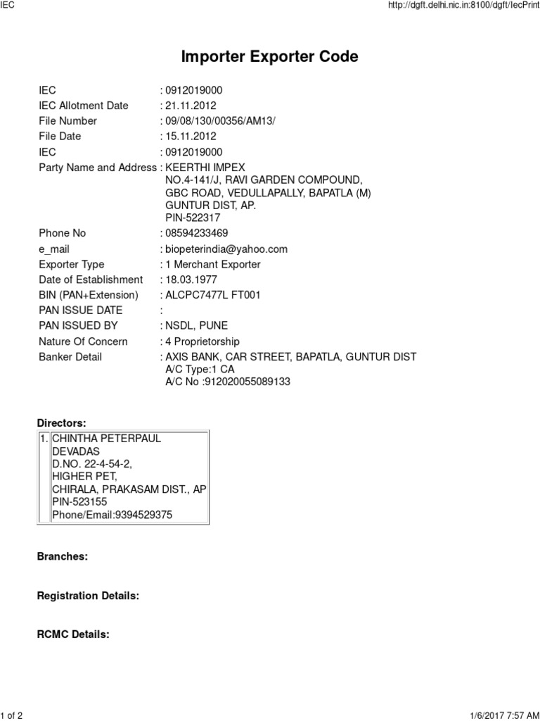IEC Keerthi Impex | PDF
