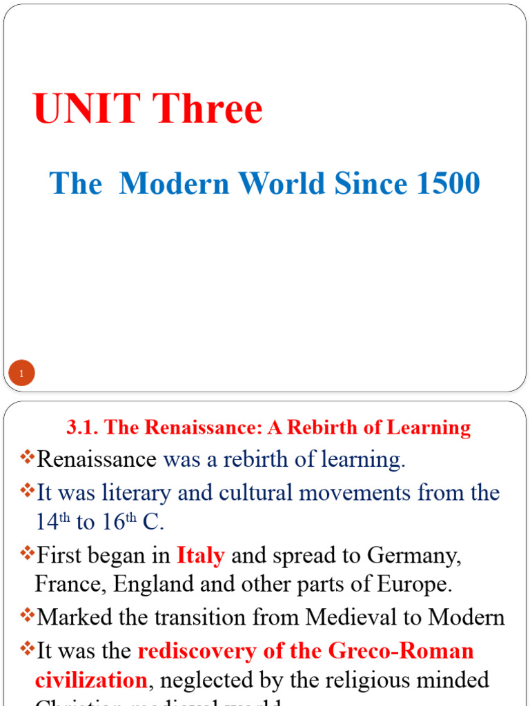 Unit 3 - The Modern World Since 1500 | PDF | Thirteen Colonies ...