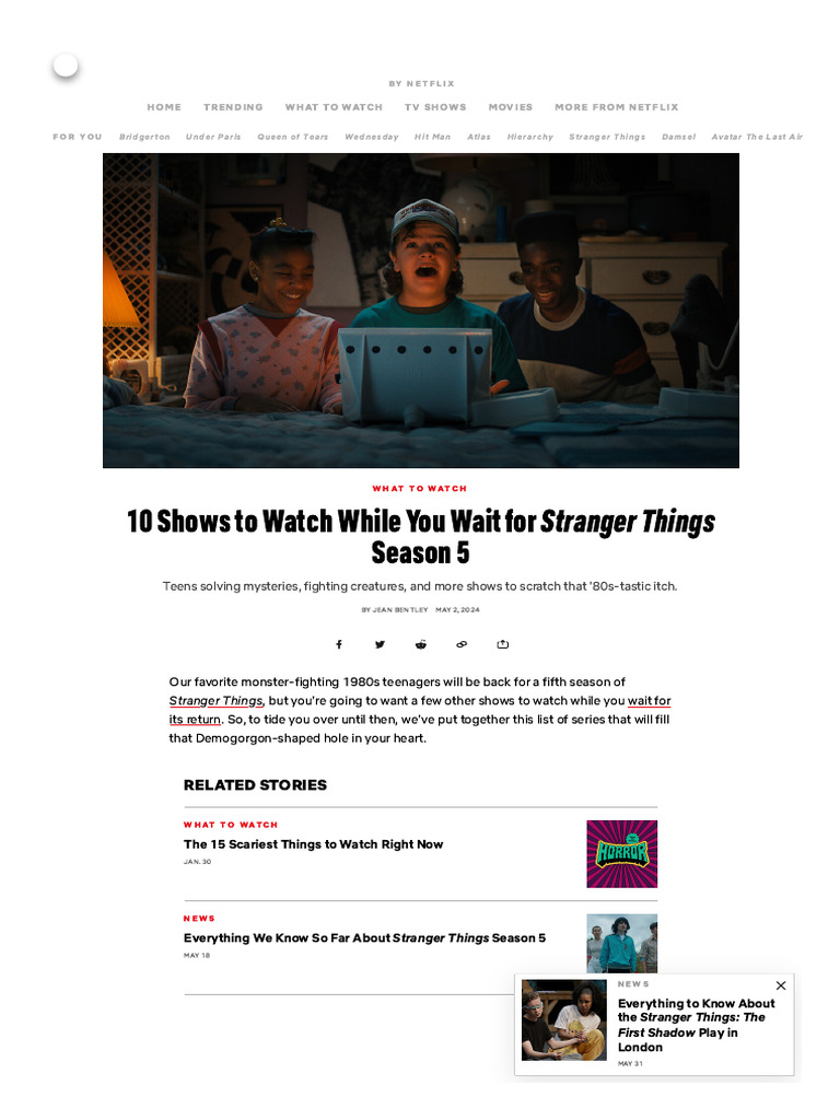 10 Best Shows Like Stranger Things to Watch Before Season 5 - Ne | PDF