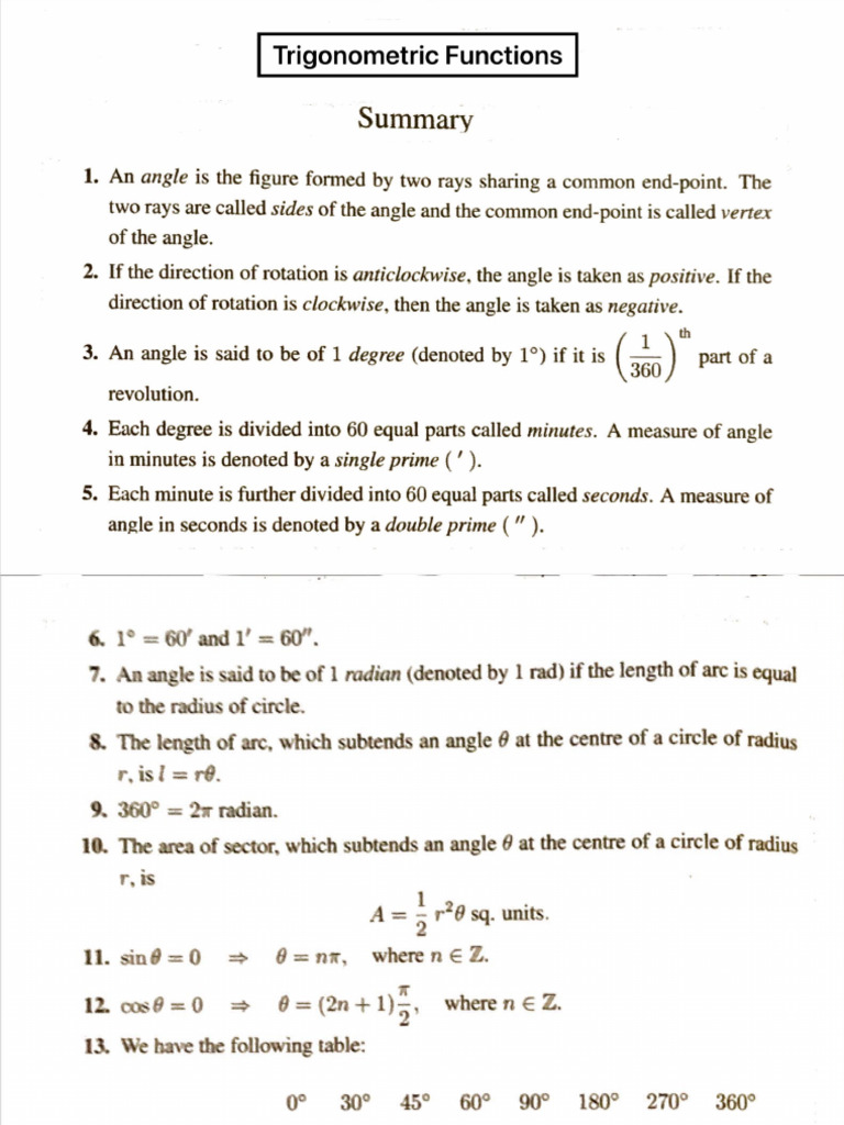 11th Math Trigonometry | PDF