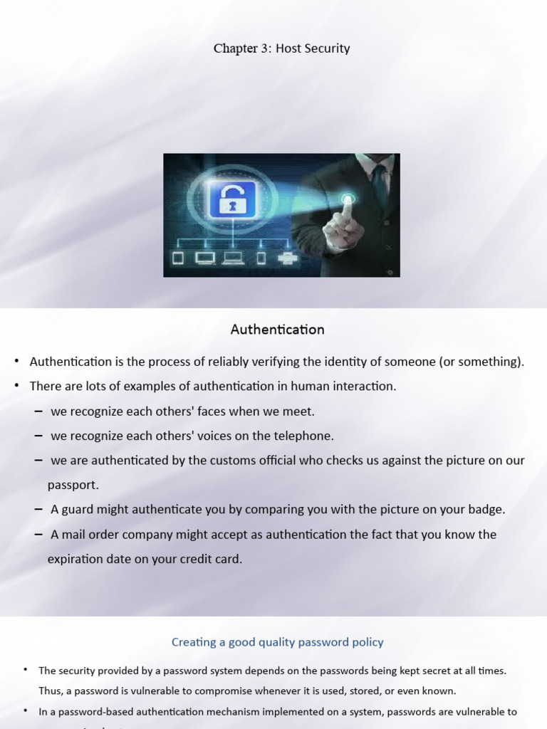 Unit 3 Host Security | Download Free PDF | Password | Authentication