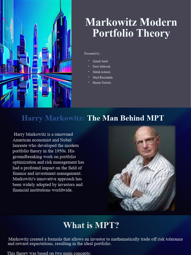 Markowitz Modern Portfolio Theory | PDF | Modern Portfolio Theory | Diversification (Finance)