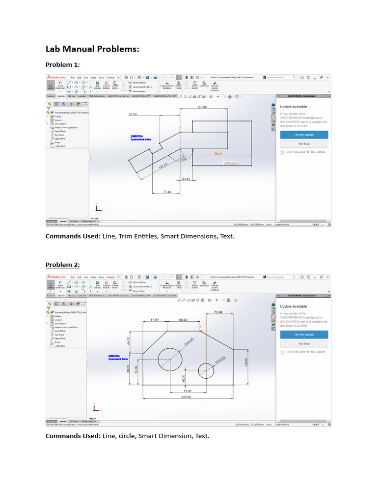 CAD Lab Problems | PDF