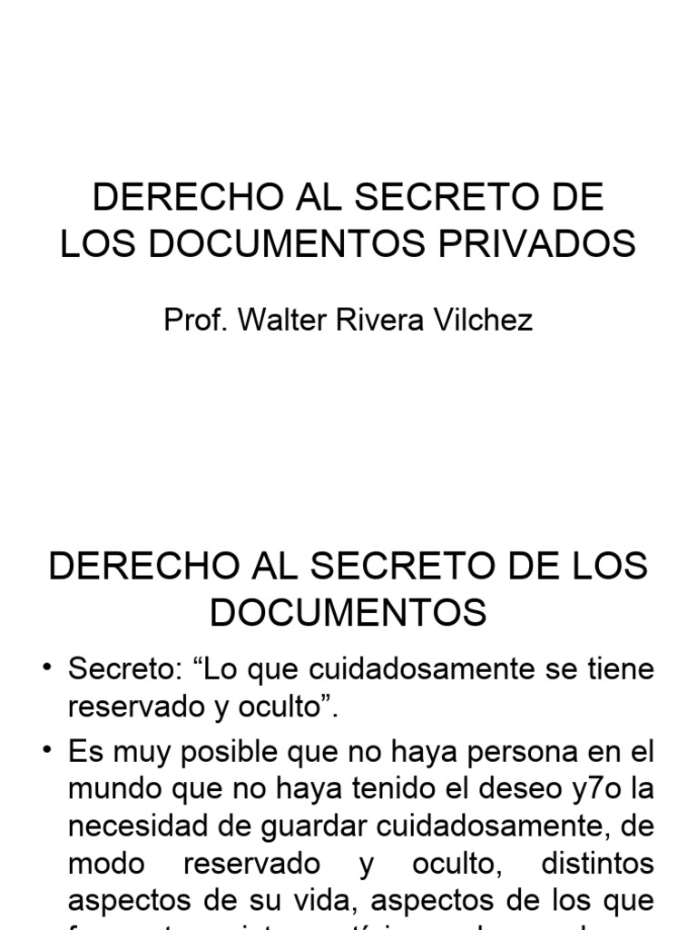 6.-Derecho Al Secreto de Los Documentos Privados | PDF