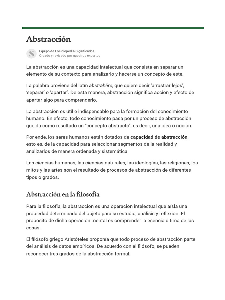 Abstracción Qué Es Significado Y Tipos Pdf Arte Abstracto