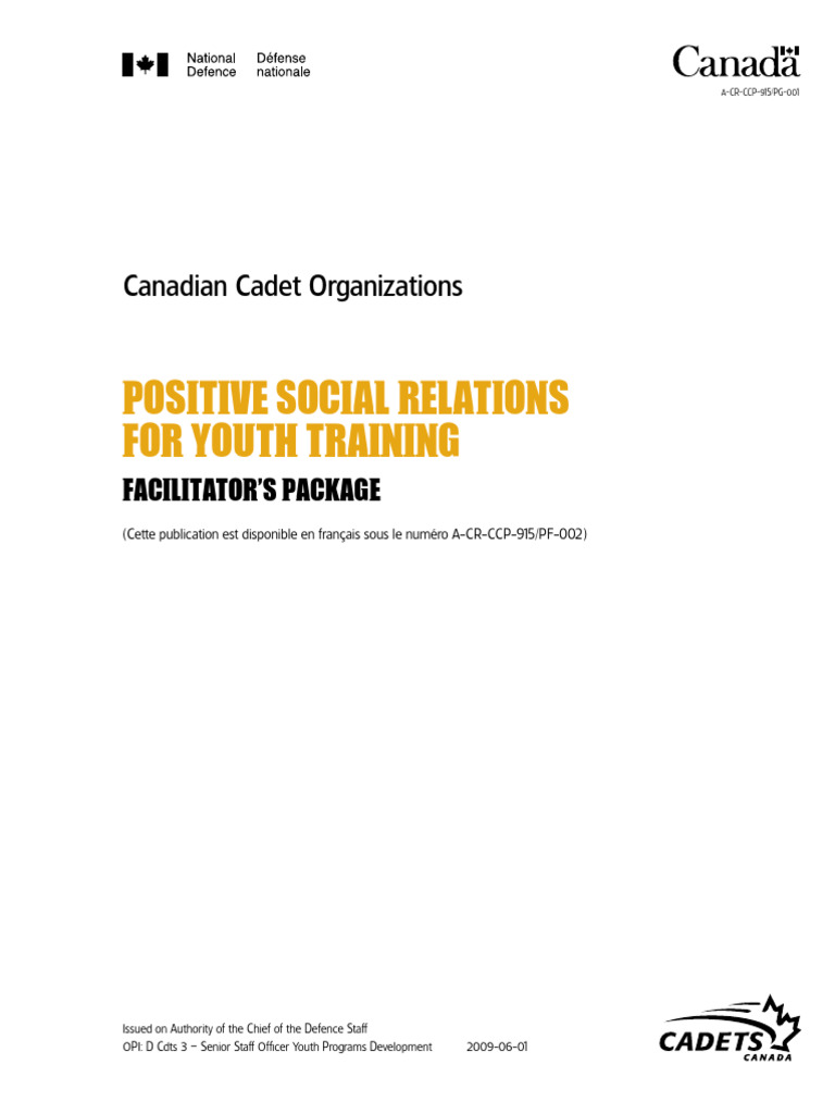 A-CR-CCP-915 Positive Social Relations For Youth | PDF | Leadership | Disciplines