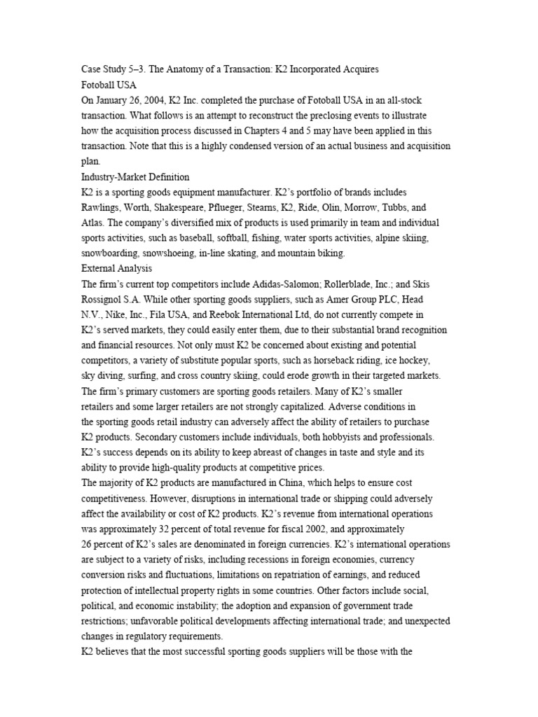 Case Study 5-3 | PDF | Mergers And Acquisitions | Stocks