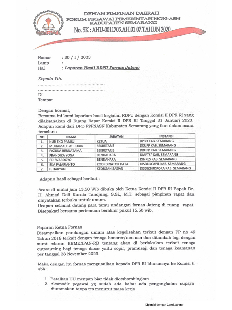Hasil RDPU Kepada.... | PDF