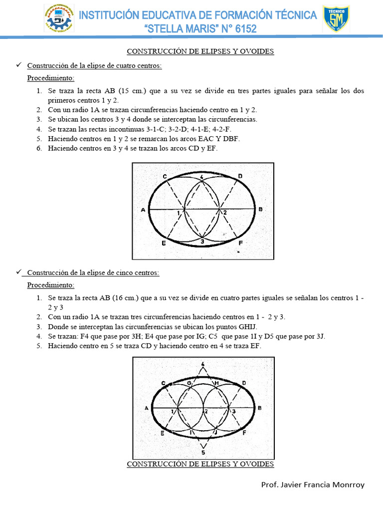 DT. ELIPSES-OVOIDES Y POLIGONOS | PDF | Elipse | Geometría del plano euclidiano
