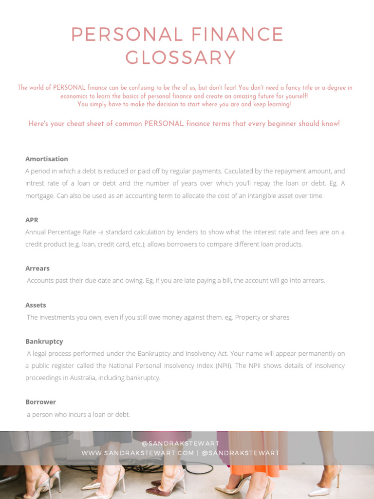 Personal Finance Glossary | PDF | Debt | Loans