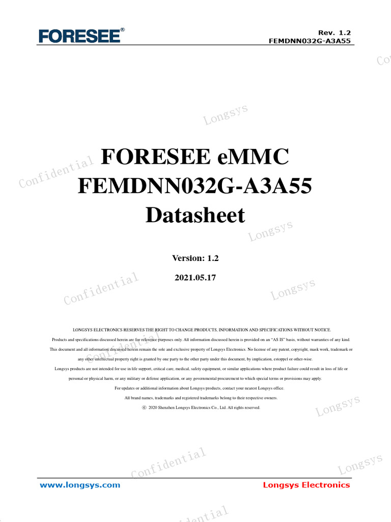 Foresee-Femdnn032g-A3a55 C5117593 | PDF | Flash Memory | Booting