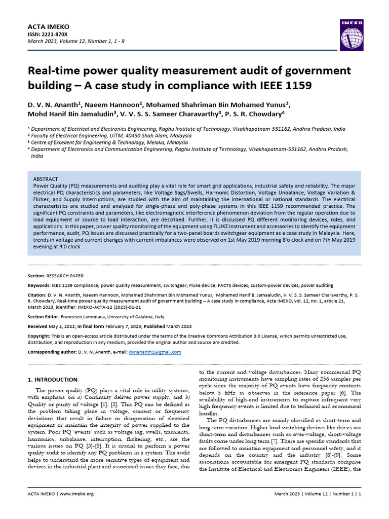 Real-time Power Quality Measurement Audit of Gover | PDF | Ac Power ... Real-time Power Quality Measurement Audit of Gover | PDF | Ac Power ...