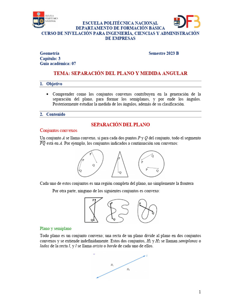 Geometría: Separación del Plano y Ángulos | PDF | Ángulo | Perpendicular