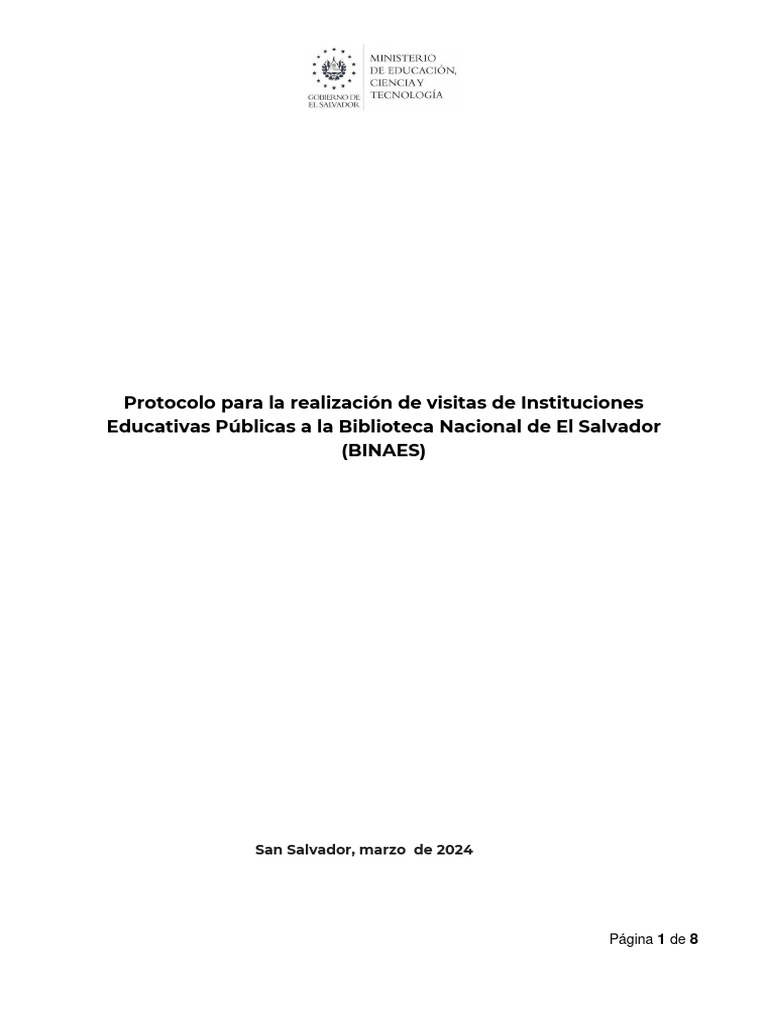 Protocolo - Visita BINAES | PDF | Transporte