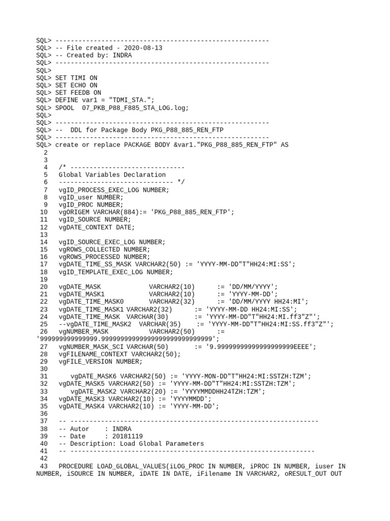 SQL Package Body for Data Processing | PDF | Software | Computer ...