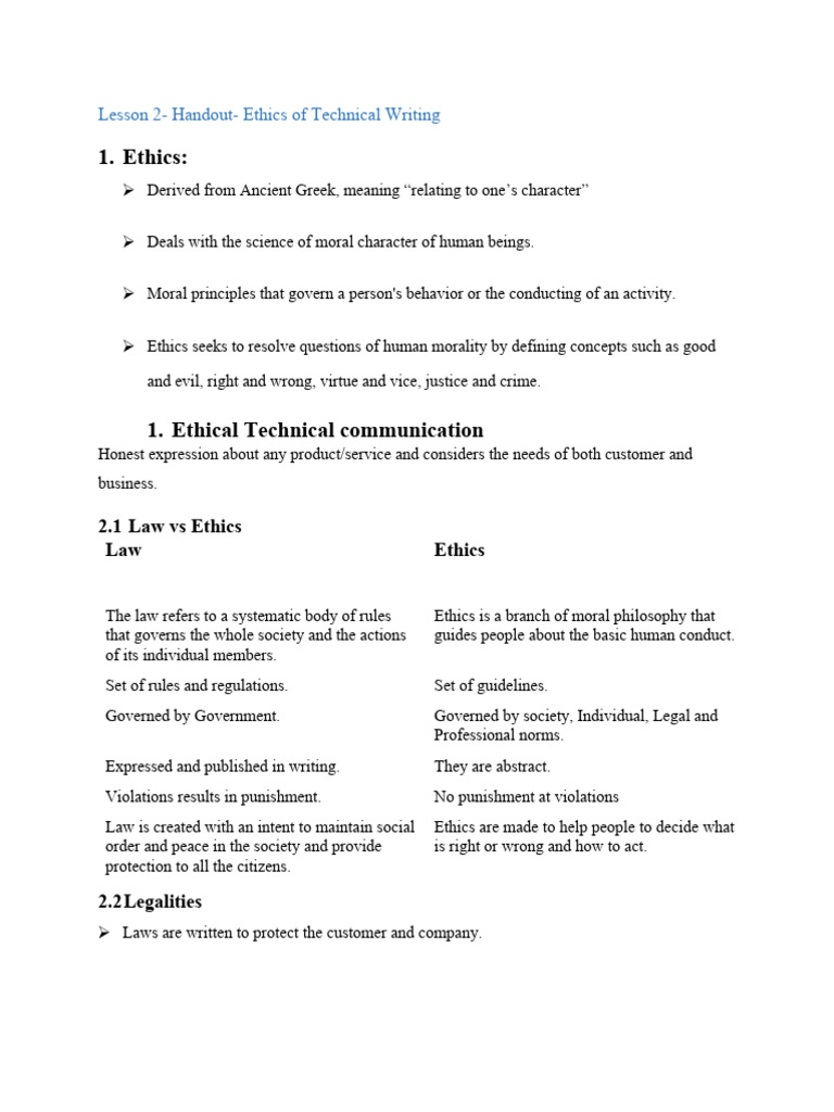 Lesson 2-Handout | PDF | Morality