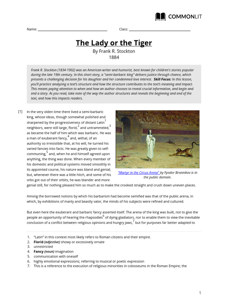 The Lady or The Tiger | PDF | Justice | Crime & Violence