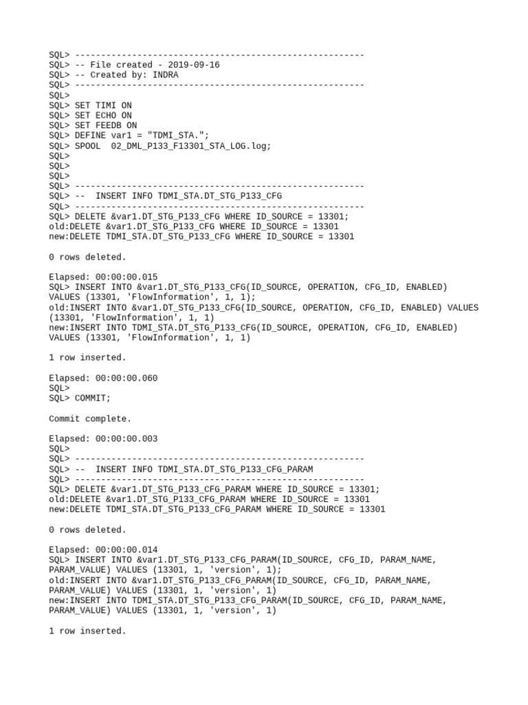 02 DML P133 F13301 STA Log | PDF | Computing | Computer Data