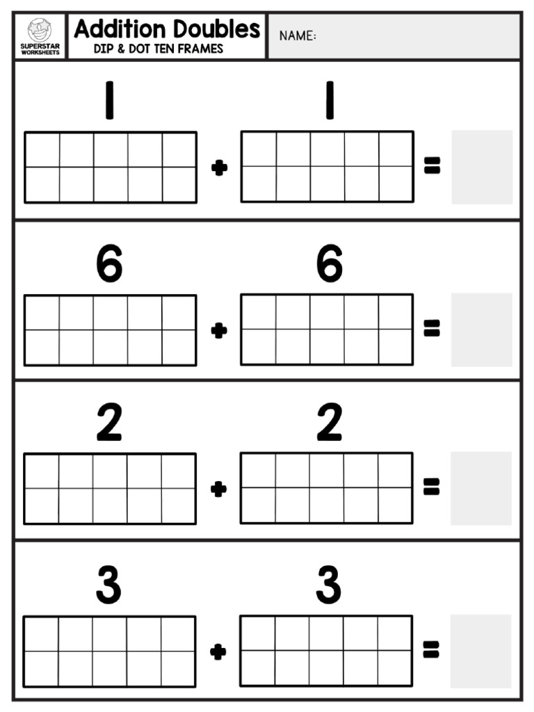 Addition Doubles Ten Frames 3 | PDF