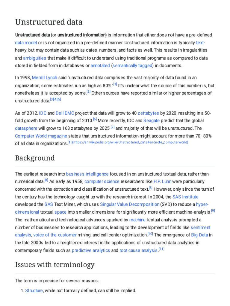 Understanding Unstructured Data | PDF | Information Science | Computing