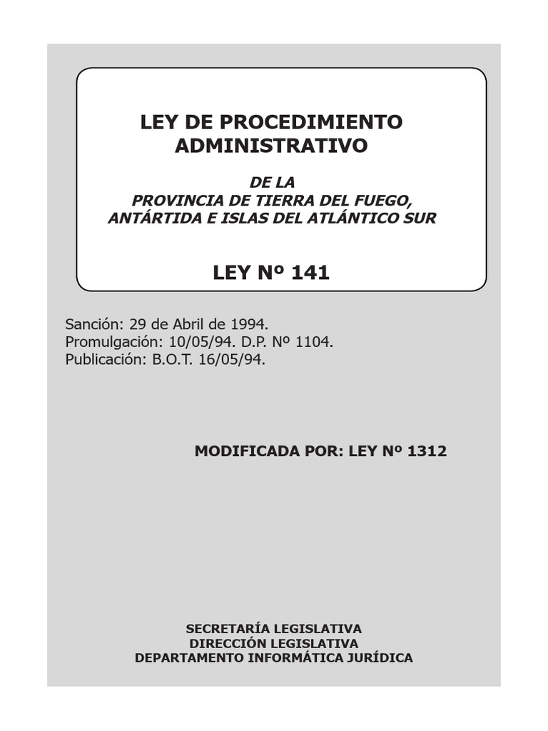 Ley de Procedimiento Administrativo TF | PDF | Justicia | Crimen y ...