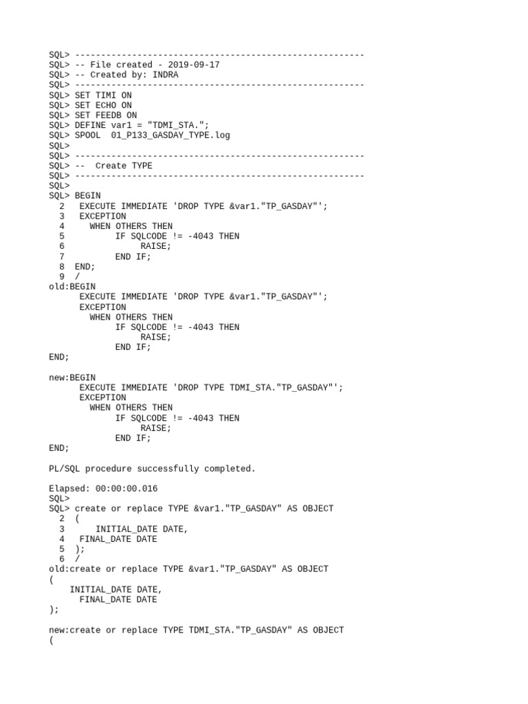 01 DDL P133 CFG Log | PDF | Pl/Sql | Computer Programming