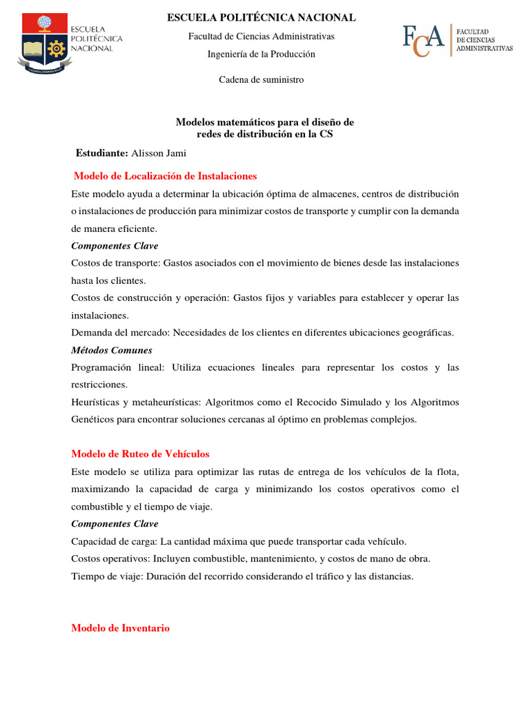 Modelo matemático para el diseño de red de distribución | Descargar ... Modelo matemático para el diseño de red de distribución | Descargar ...